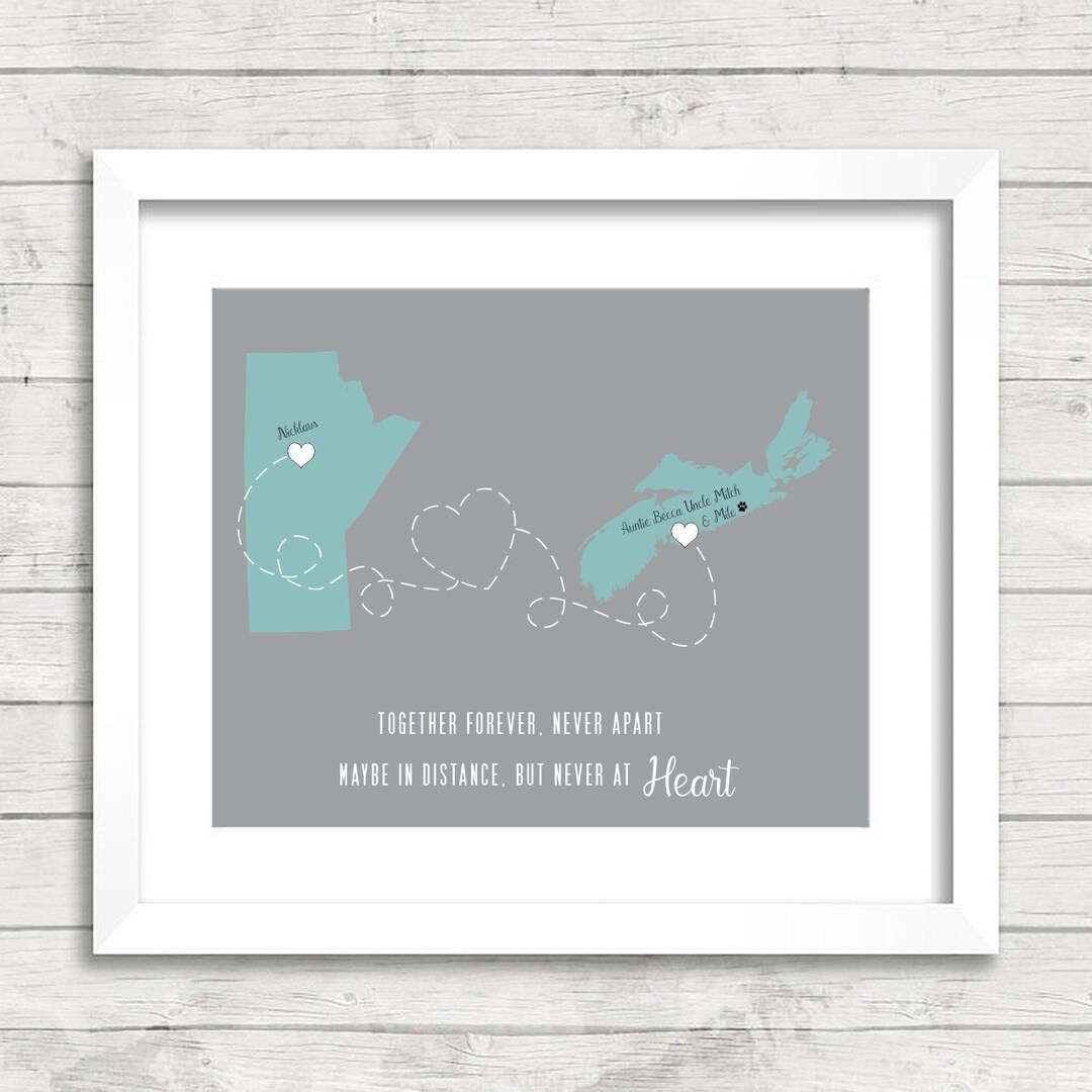 Family Love Map Aunt & Uncle Two Provinces, One Print Thompson ...