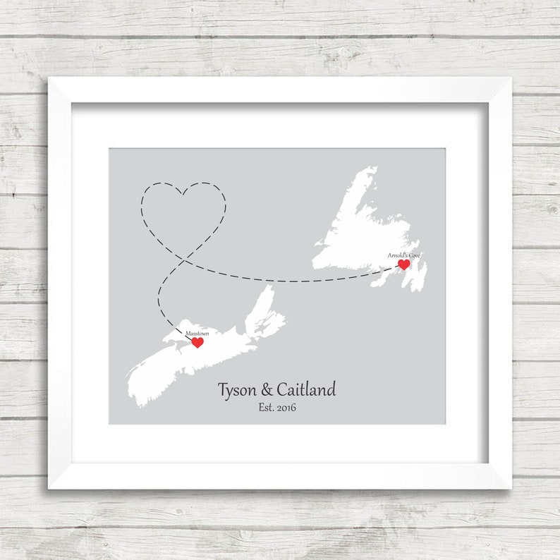 Canadian Provinces Love Map Two Provinces, One Print Masstown, Nova ...