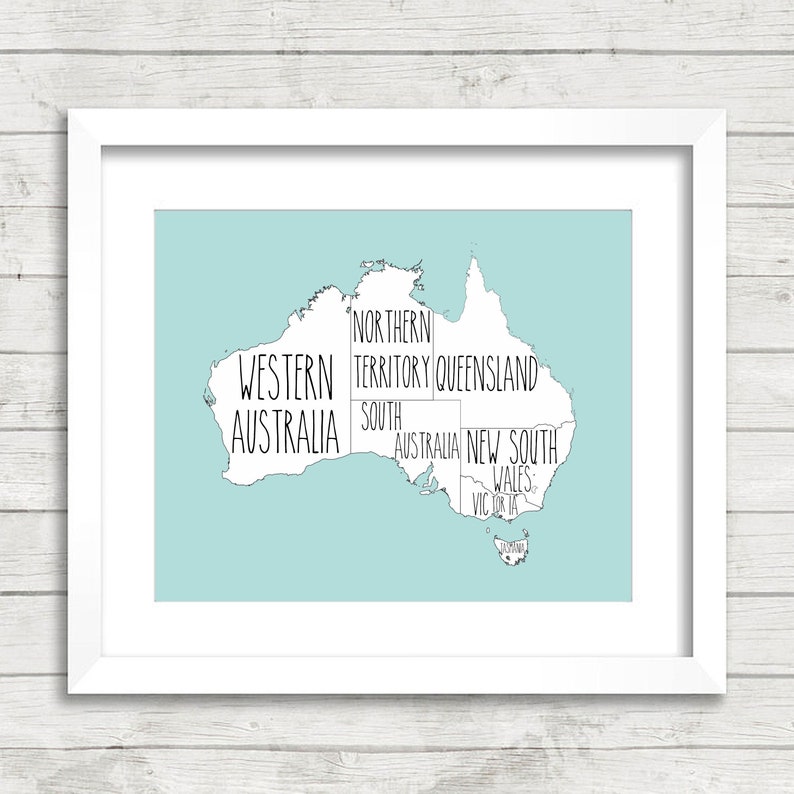 Australia States Print Australian States Aussie Roots Travel Abroad ...