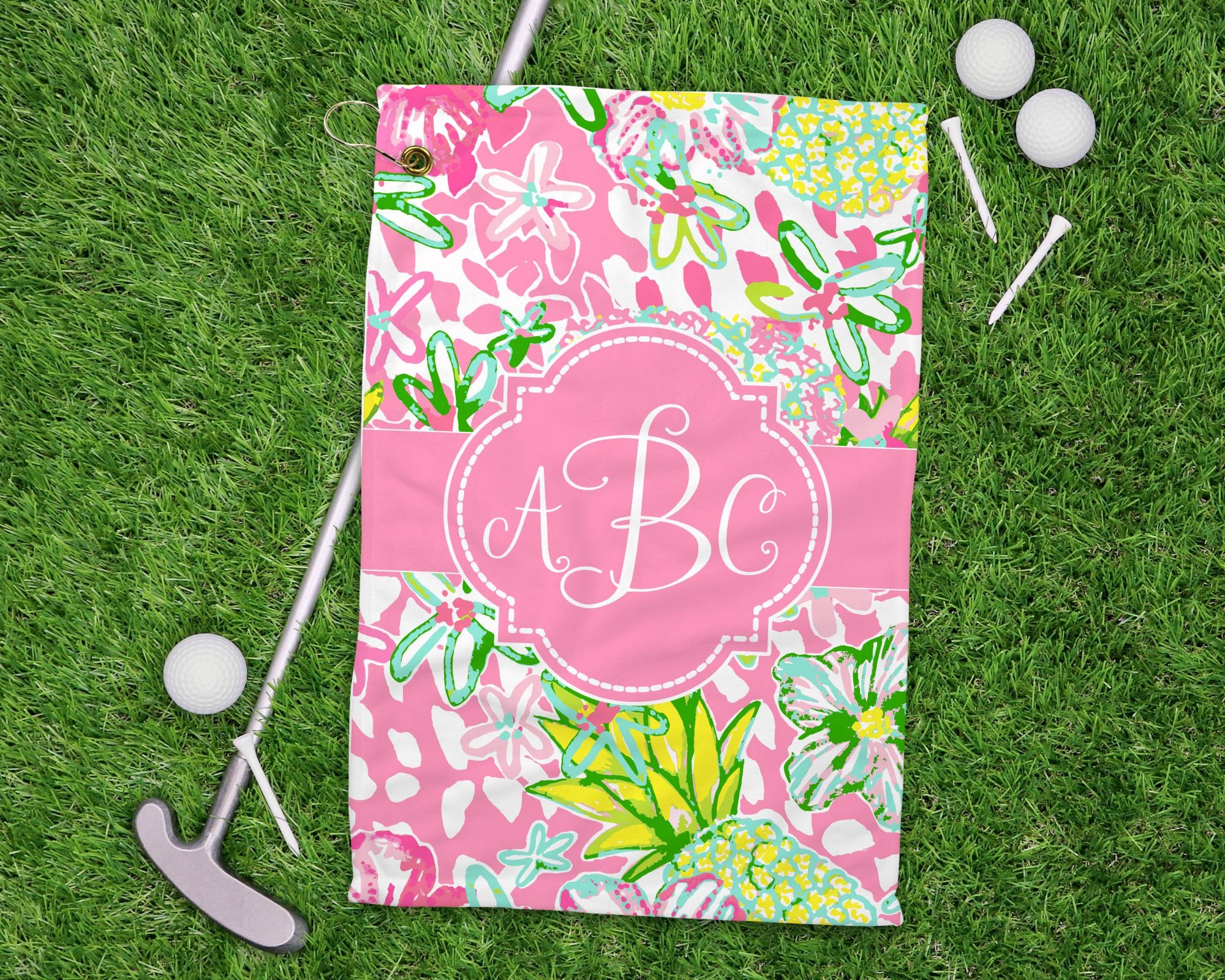 Monogram Golf Towel Womens Golf Gift Personalized | Etsy