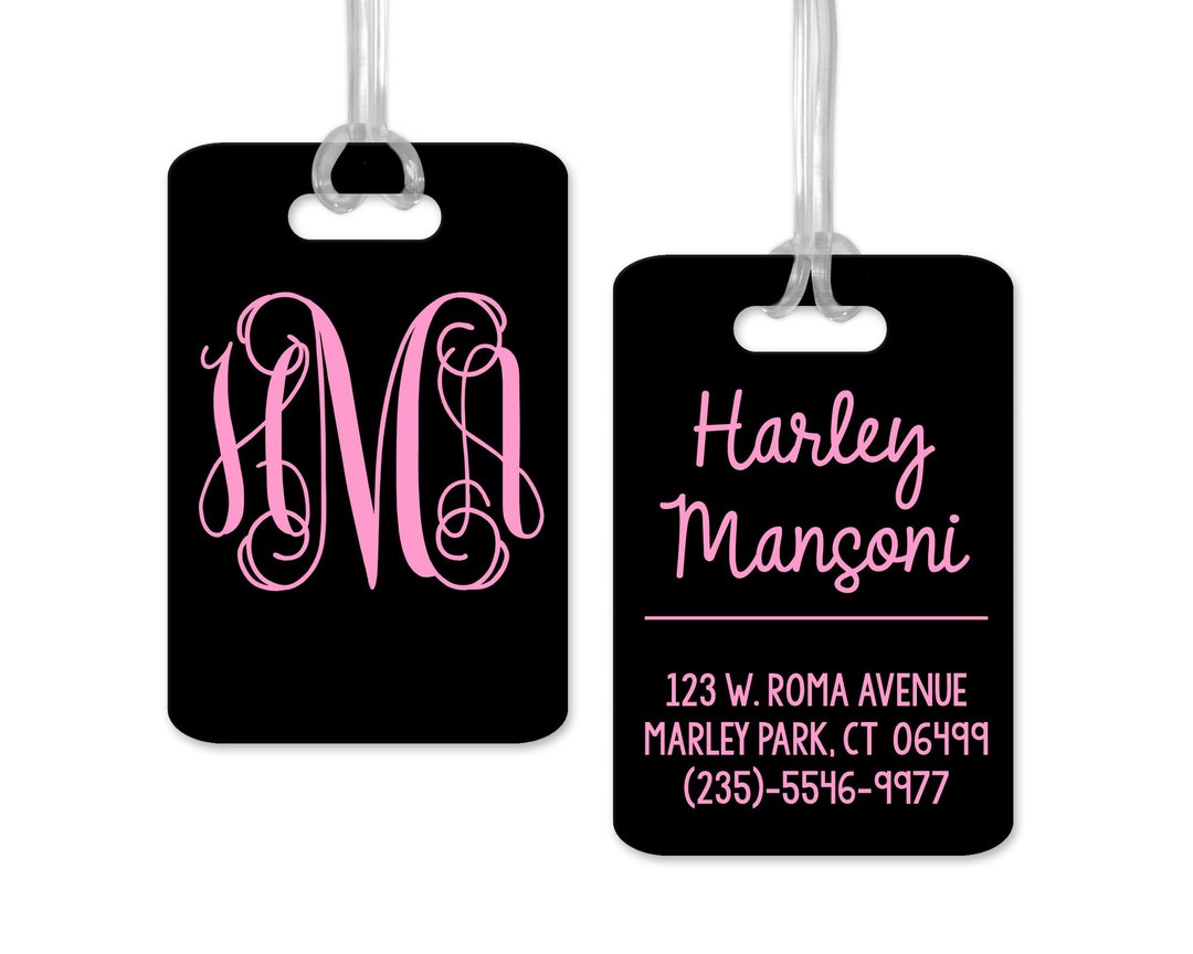 Monogram Luggage Tag, Girls Trip Luggage ID - Etsy