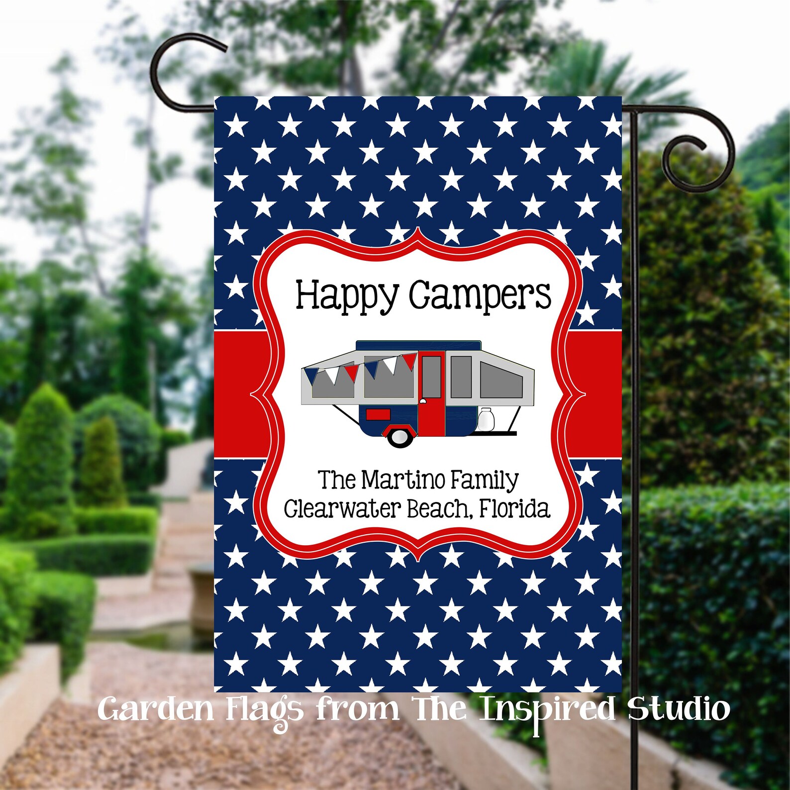 Patriotic Pop Up Camper Flag for Campsite Personalized Happy | Etsy