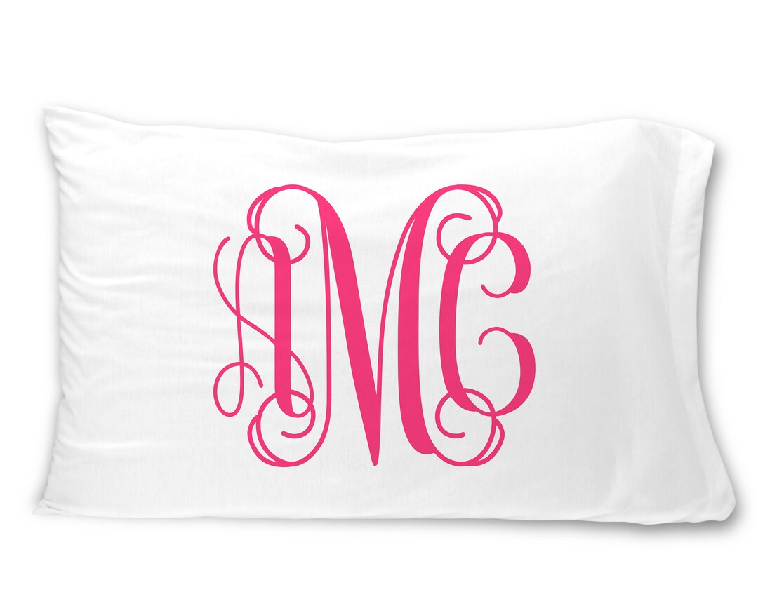 Monogram Pillowcases Personalized Bedding - Etsy