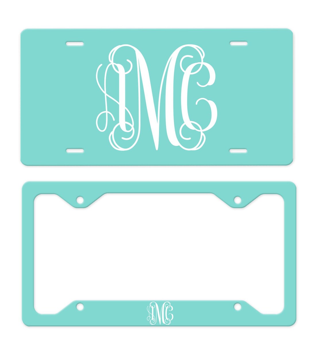 Monogrammed Car Tag & Frame: Personalized License Plate Cover - Etsy