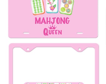 Mahjong License Plate and Frame Set: Car Accessories Gift - Etsy