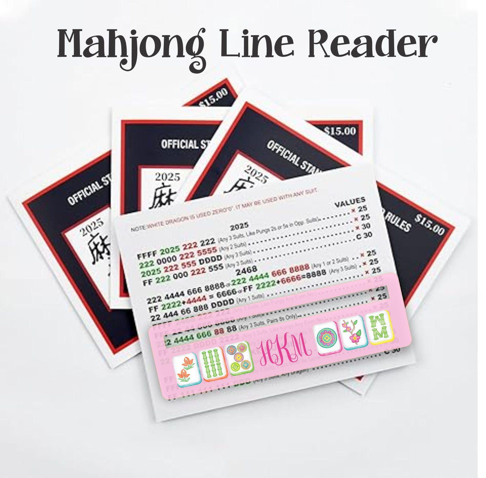 Mahjong Line Reader: Customizable Line Finder for Large Print Cards - Etsy
