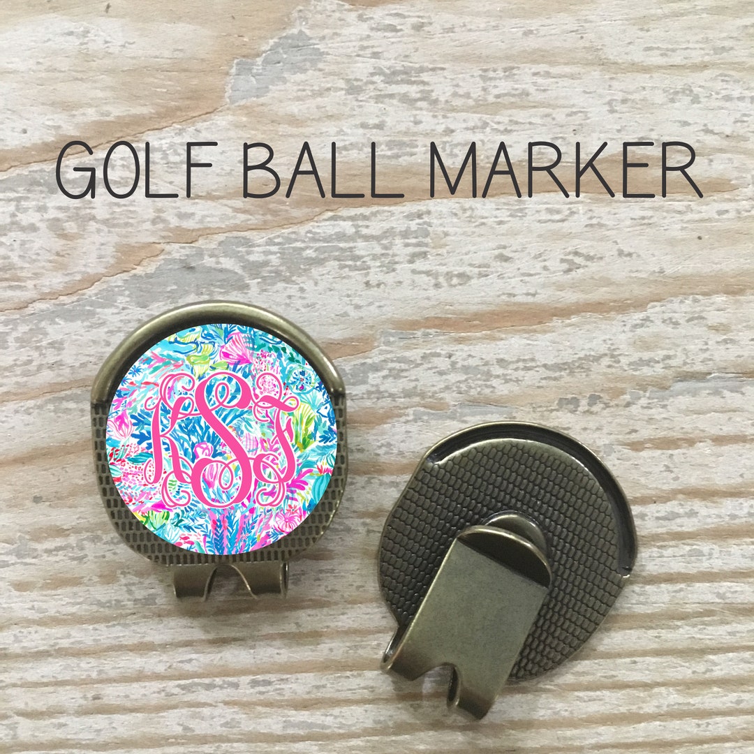 Lily Inspired Golf Ball Marker, Monogram Golf Ball Hat Clip, Golf Gift ...