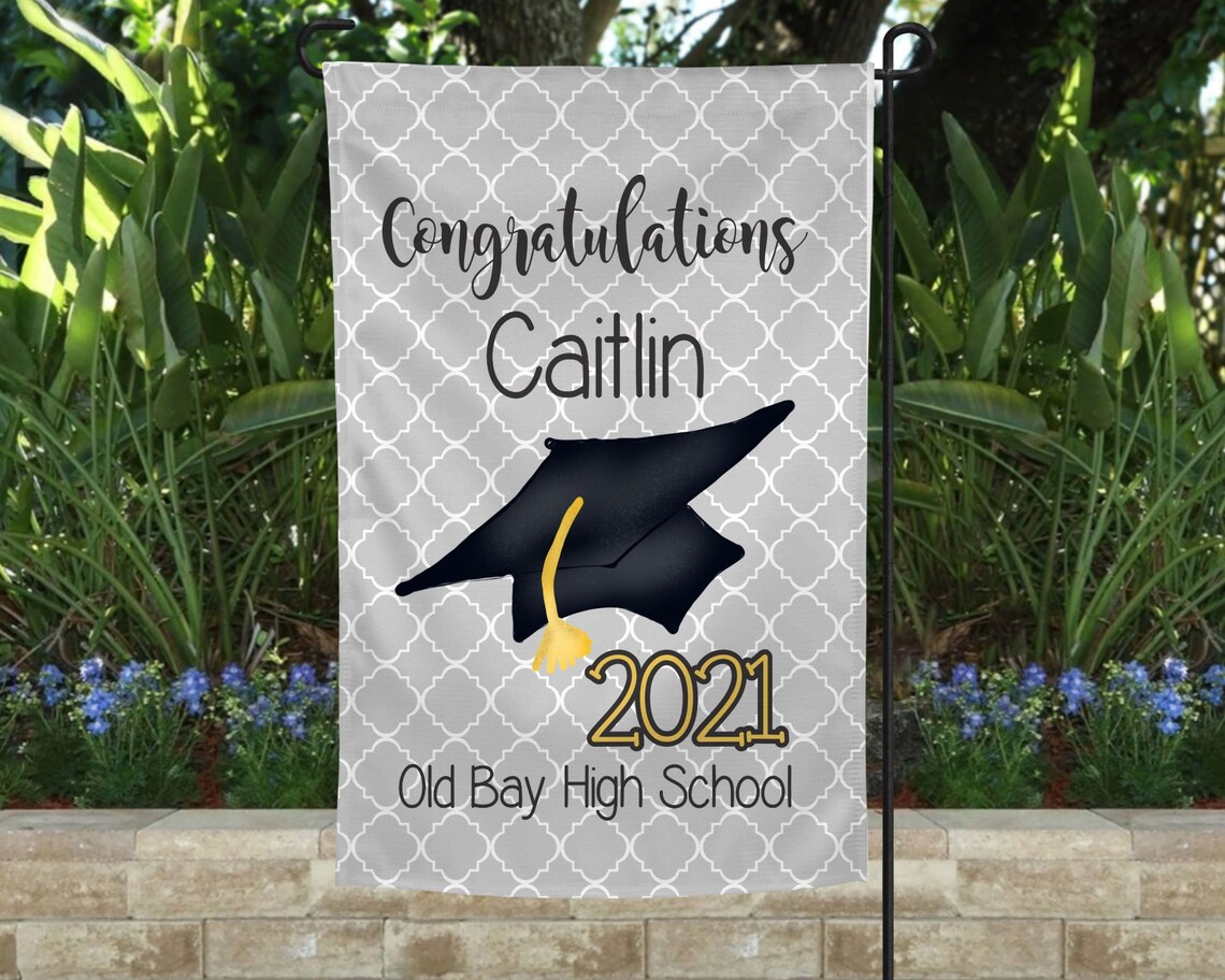 High School Graduation Flag Personalized Graduation Yard Sign - Etsy