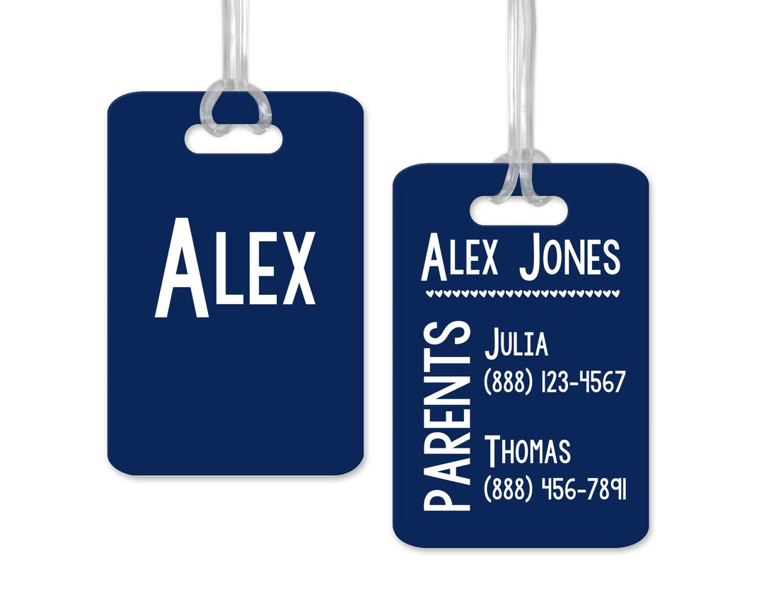 Custom Kids Bag Tag ID: Personalized Aluminum Tag - Etsy