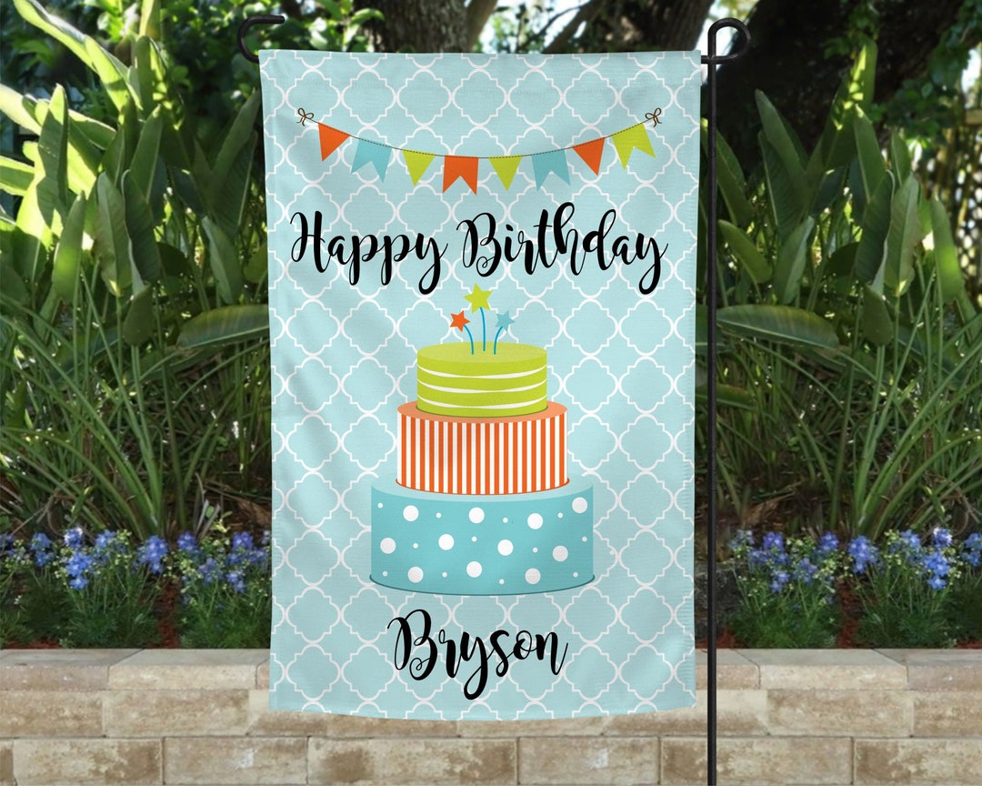 Blue Birthday Flag Personalized Boys Happy Birthday Yard Flag - Etsy