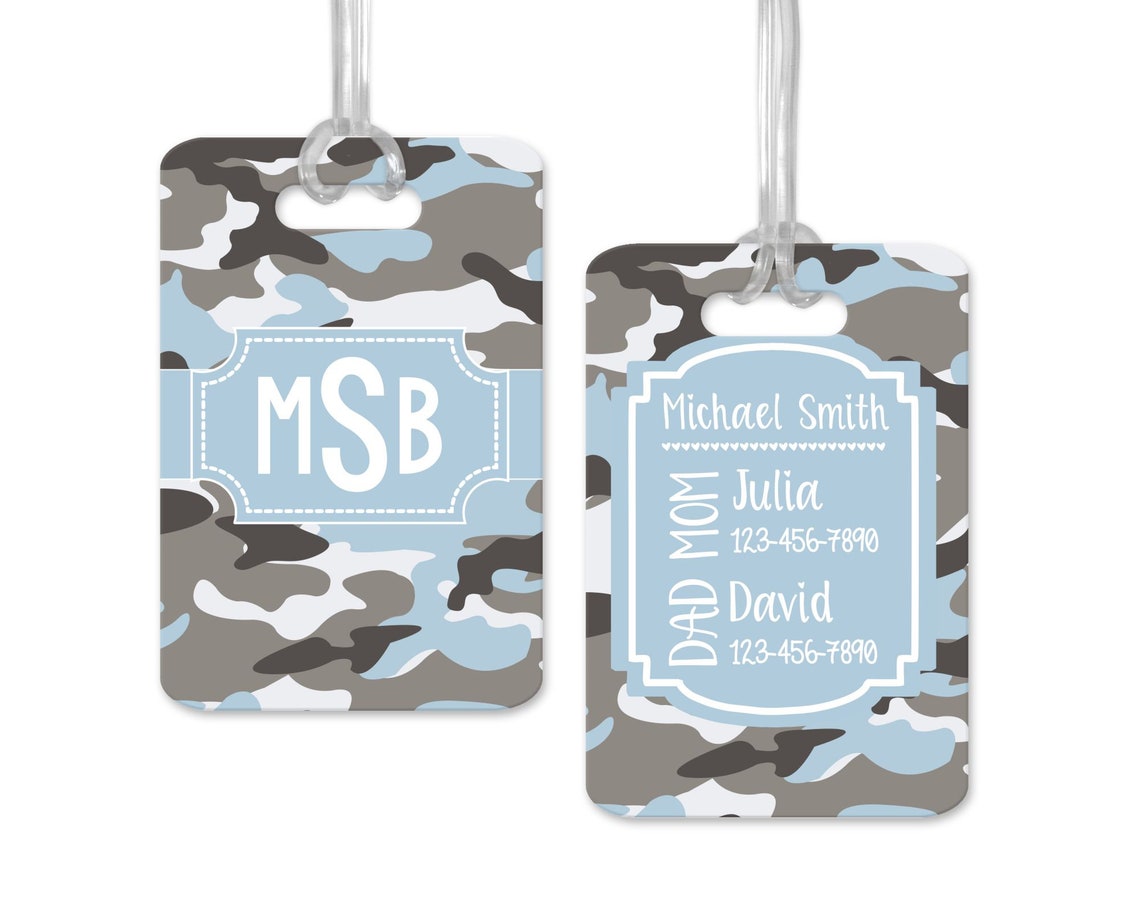 Personalized Diaper Bag Tag Camo Diaper Bag ID | Etsy