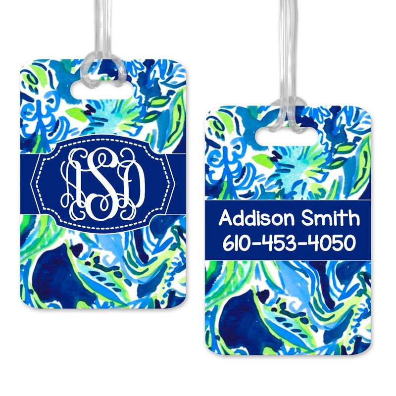 Monogram Luggage Tag - Etsy