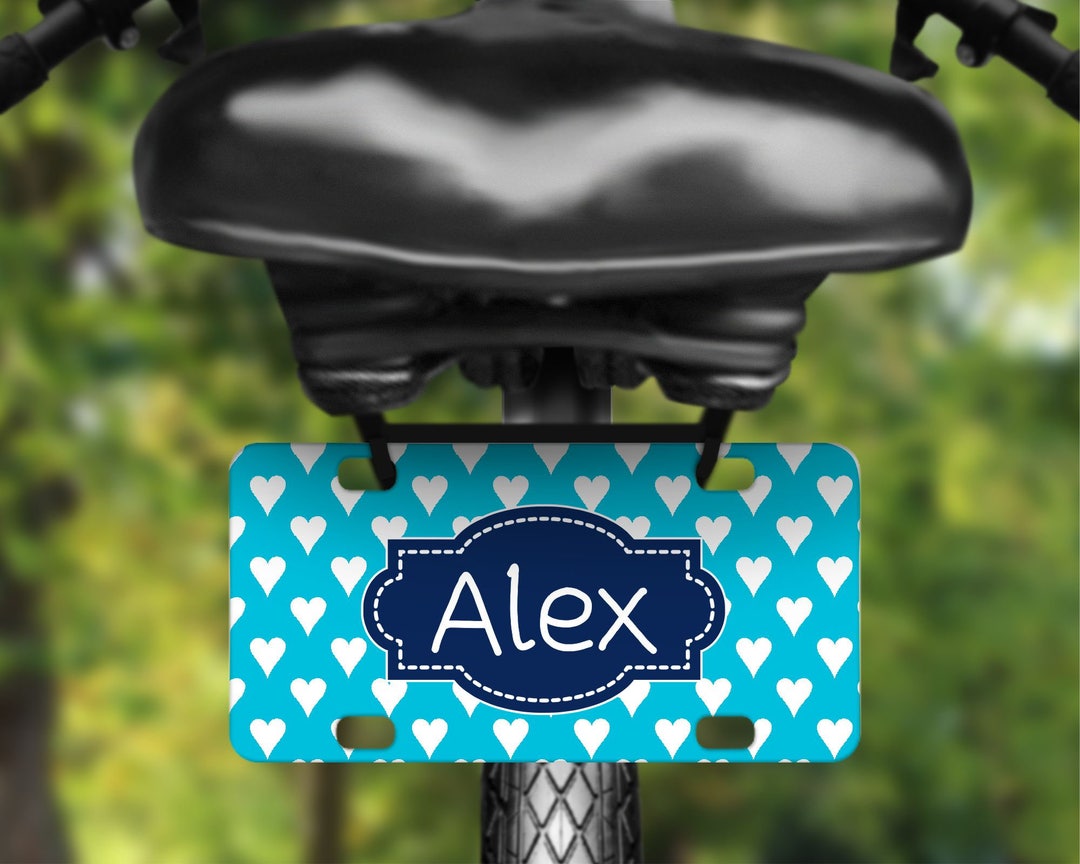 Personalized Mini Bicycle License Plate: Custom Kids Bike Plate - Etsy