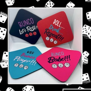 Bunco Foam Coasters Color Printed 4 Foam Coasters. Featuring 4 Colors ...