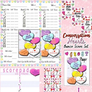 Free Customization Valentine's Day Candy Conversation Hearts Bunco ...
