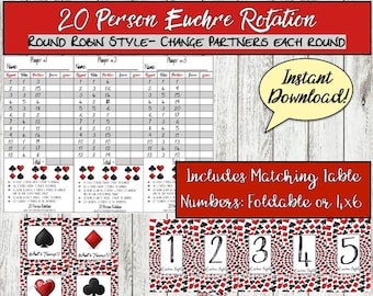 Euchre Tournament Rotation - Etsy