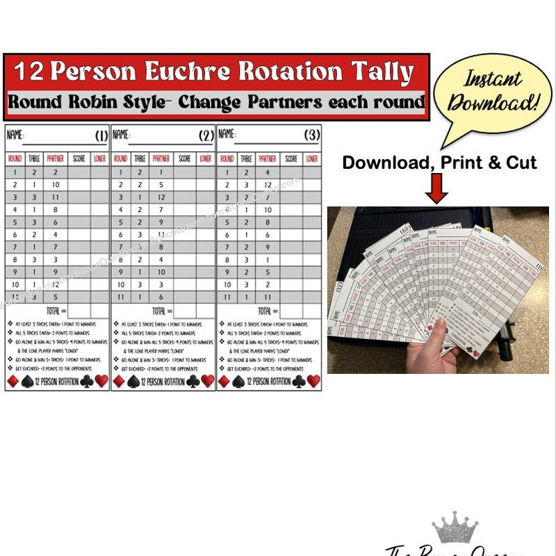 Score Sheets for 8 Player Euchre - Etsy