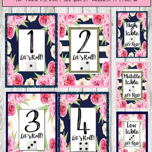 FREE Customization*** Bunco Shabby Chic Navy/pink Score Sheet Set W ...