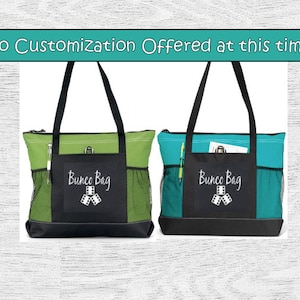 Deluxe "zippered" Bunco Bag! Custom Printed Zippered Tote Bag 20" L X ...