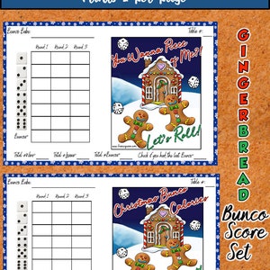 Gingerbread Bunco Score Set Table Numbers Score Sheets and - Etsy