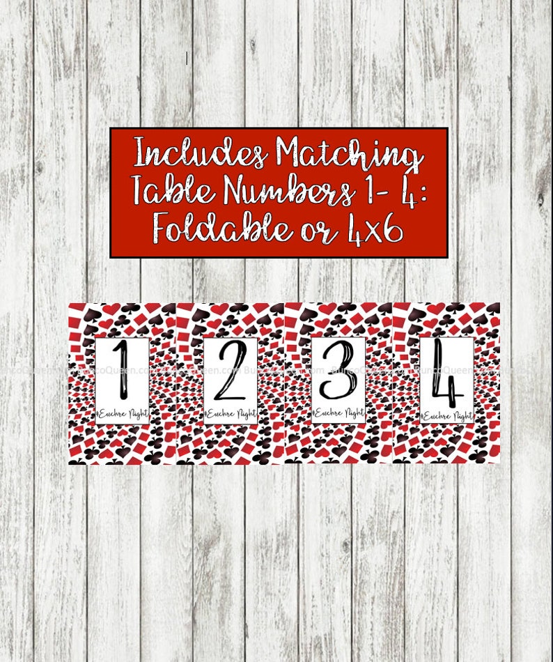 16 Person Euchre Rotation Score Sheet/euchre Tally W Table - Etsy