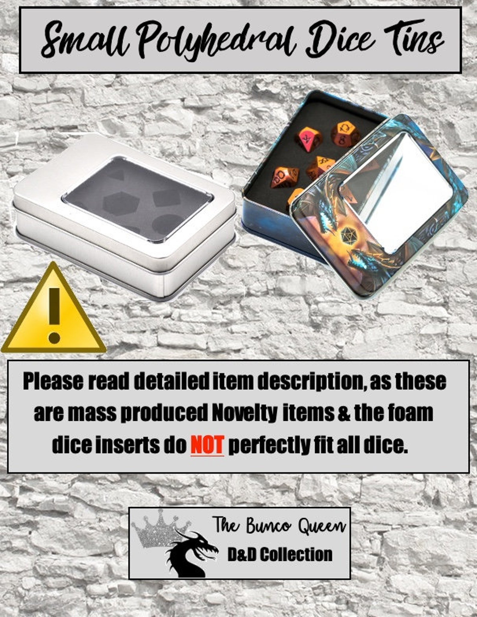 Budget Friendly BASIC No Frills Polyhedral Dice Tin Holder | Etsy