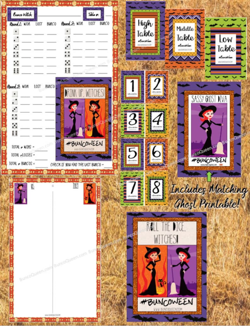 FREE PERSONALIZATION Halloween Score Sheet Set w/Table | Etsy