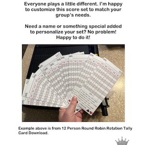 16 Person Euchre Rotation Score Sheet/euchre Tally W Table Numbers ...
