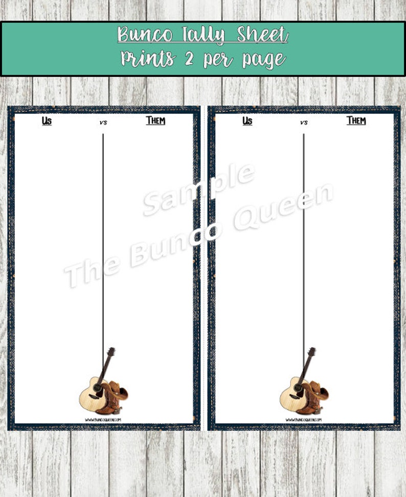 FREE Customization*** 90s Country Music Bunco Score Sheet Bundle Set W ...