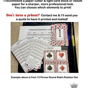 20 Person Euchre Rotation Score Sheet/euchre Tally W Table Numbers ...