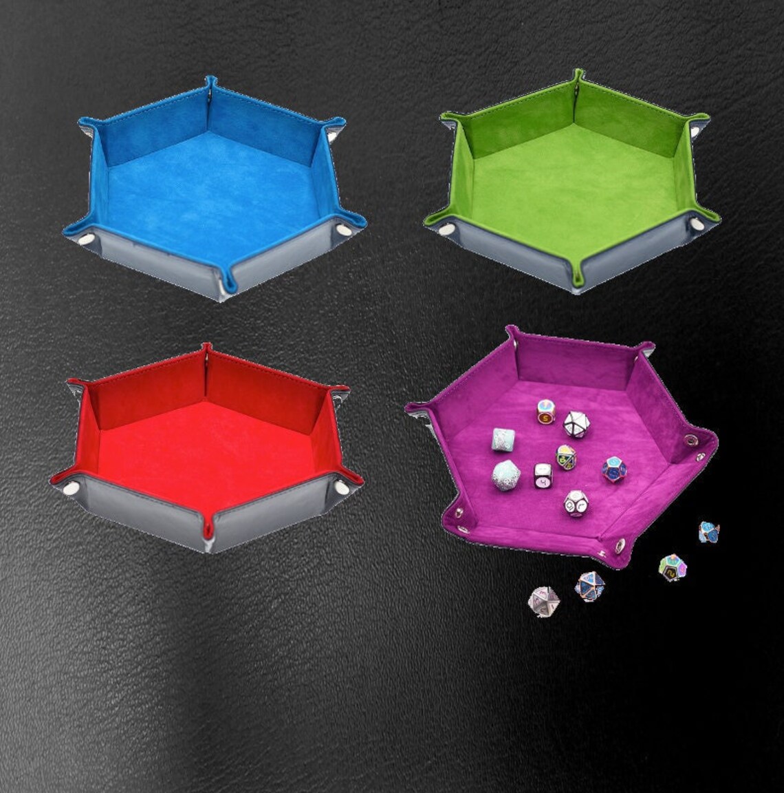 Hexagonal Dice Tray / Foldable Velvet PU Leather Rolling Mat / - Etsy
