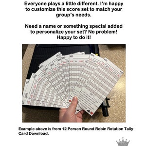 20 Person Euchre Rotation Score Sheet/euchre Tally W Table Numbers ...