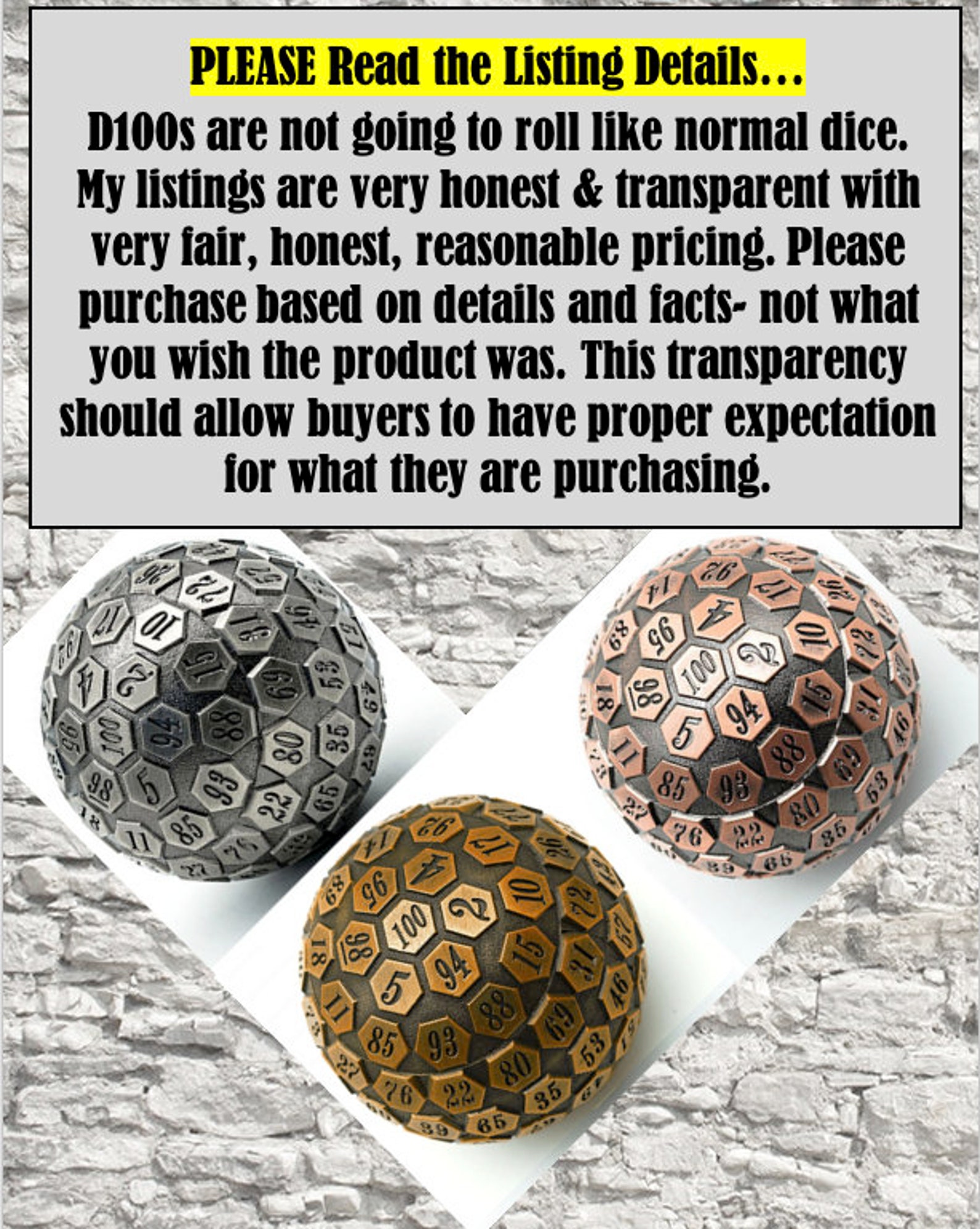 Metal D100 Polyhedral DND Die. Zinc Alloy Dungeons & Dragons - Etsy