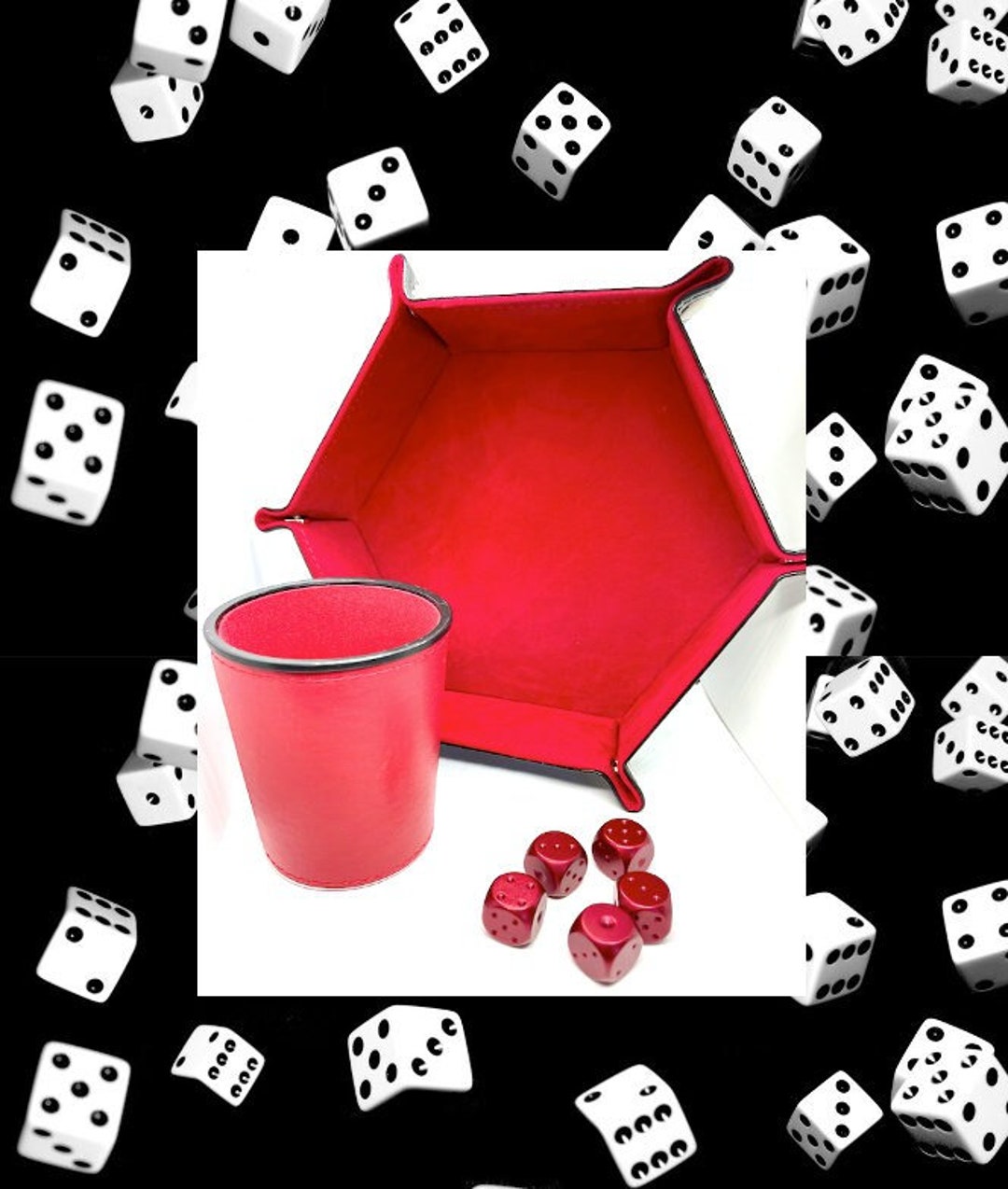 Budget Friendly Basic Dice Tray, Cup and Dice Pack Combo: D&D, Dnd, RPG ...