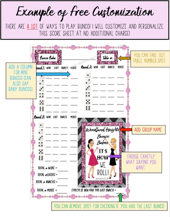 Tally Sheets and Ghost Digital DOWNLOAD FREE PERSONALIZATION** Bunco ...