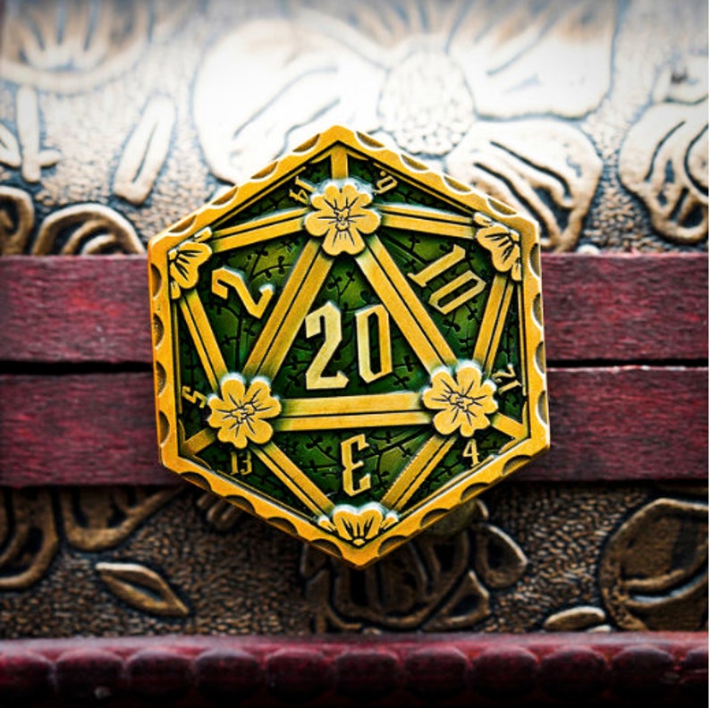 D2 RPG Coin Ancient Double Sided Metal Hexagon D20 3 | Etsy