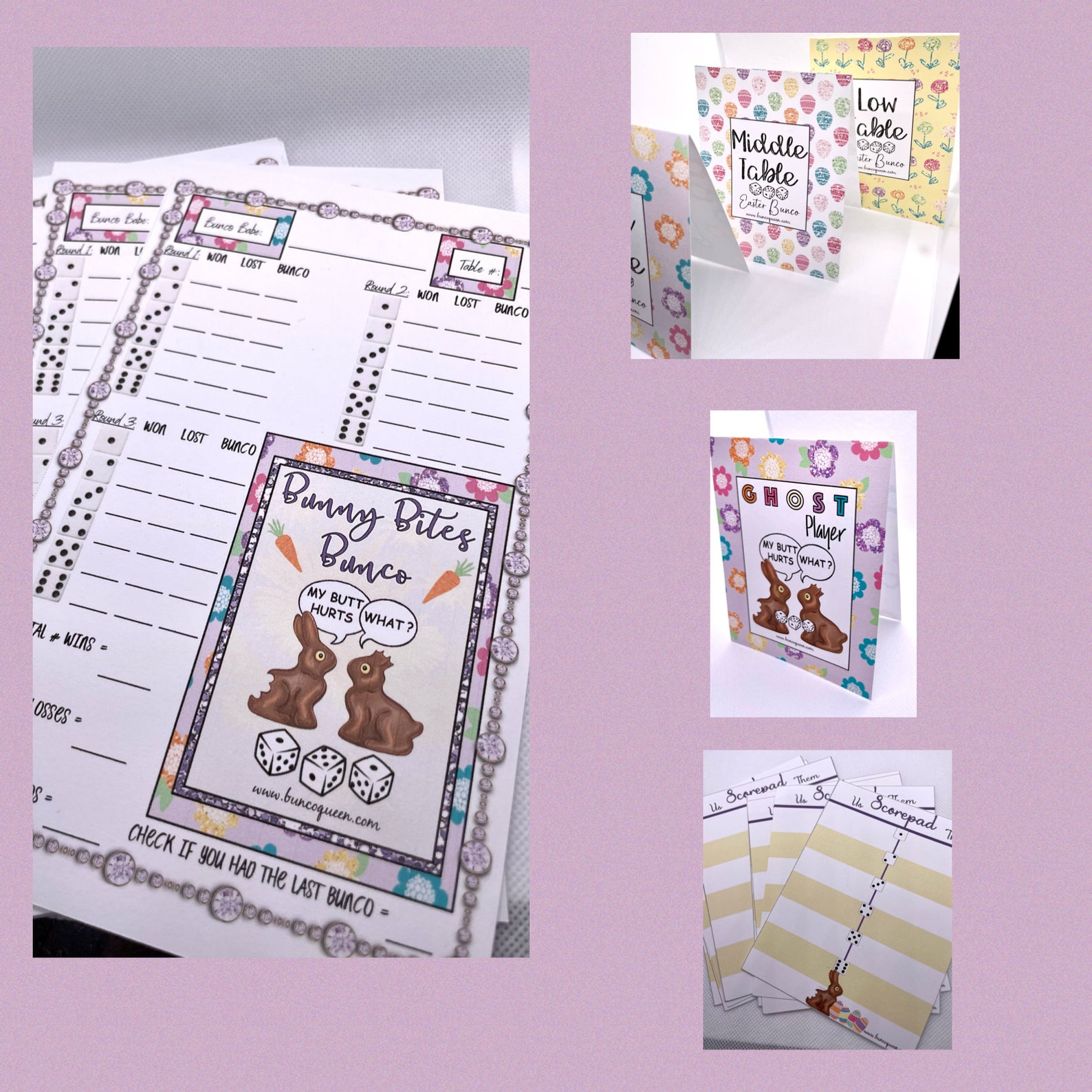 FREE Customizationeaster Bunny Bites Bunco Score Set:table - Etsy