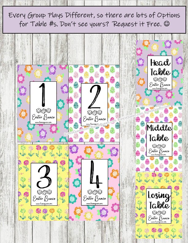 FREE Customizationeaster Bunny Bites Bunco Score Set:table - Etsy