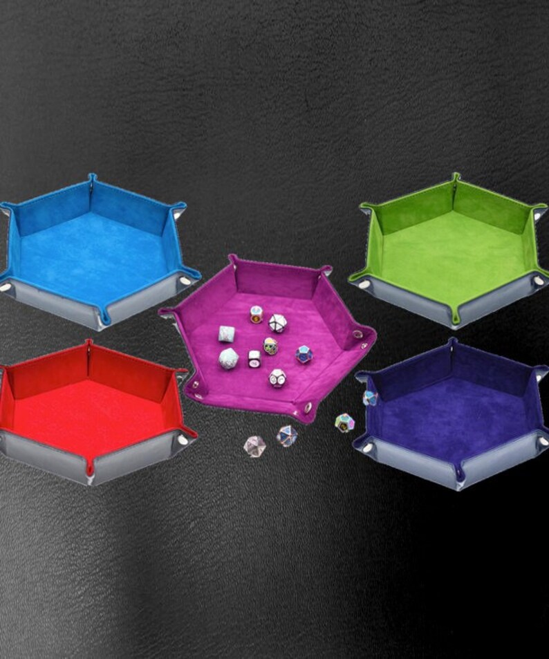 Hexagonal Dice Tray / Foldable Velvet PU Leather Rolling Mat / - Etsy