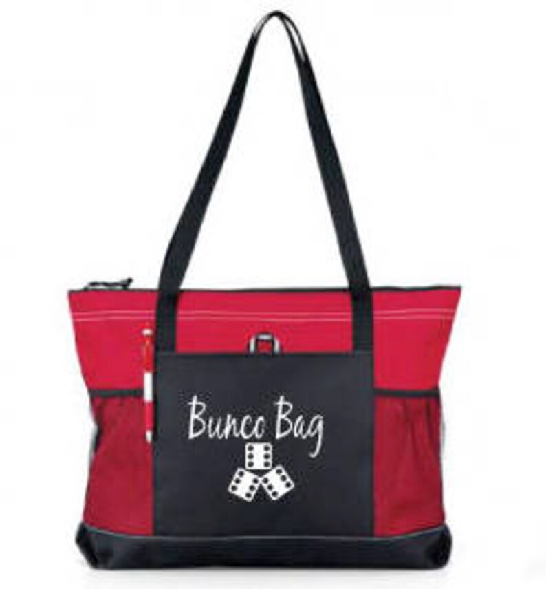 Deluxe "zippered" Bunco Bag! Custom Printed Zippered Tote Bag 20" L X ...