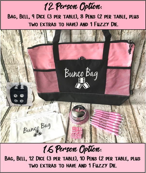 Bunco Accessory Bundle Deluxe Bunco Bag Pink Rhinestone Call | Etsy