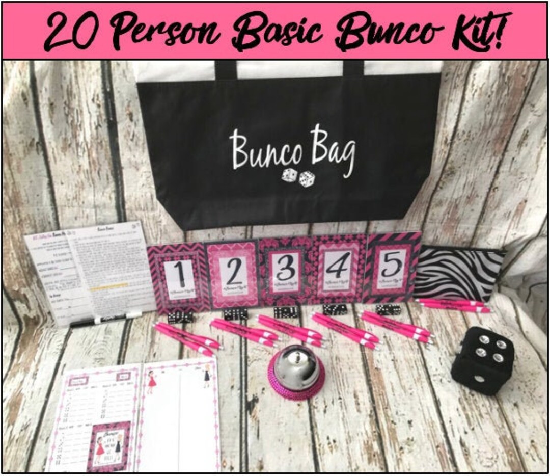 20 Person BASIC Bunco Starter Kit- You Choose the Colors! You Choose If ...