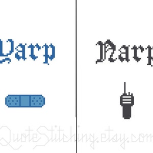 Yarp / Narp - Hot Fuzz 4"x6" Cross-stitch PATTERN - INSTANT DOWNLOAD ...