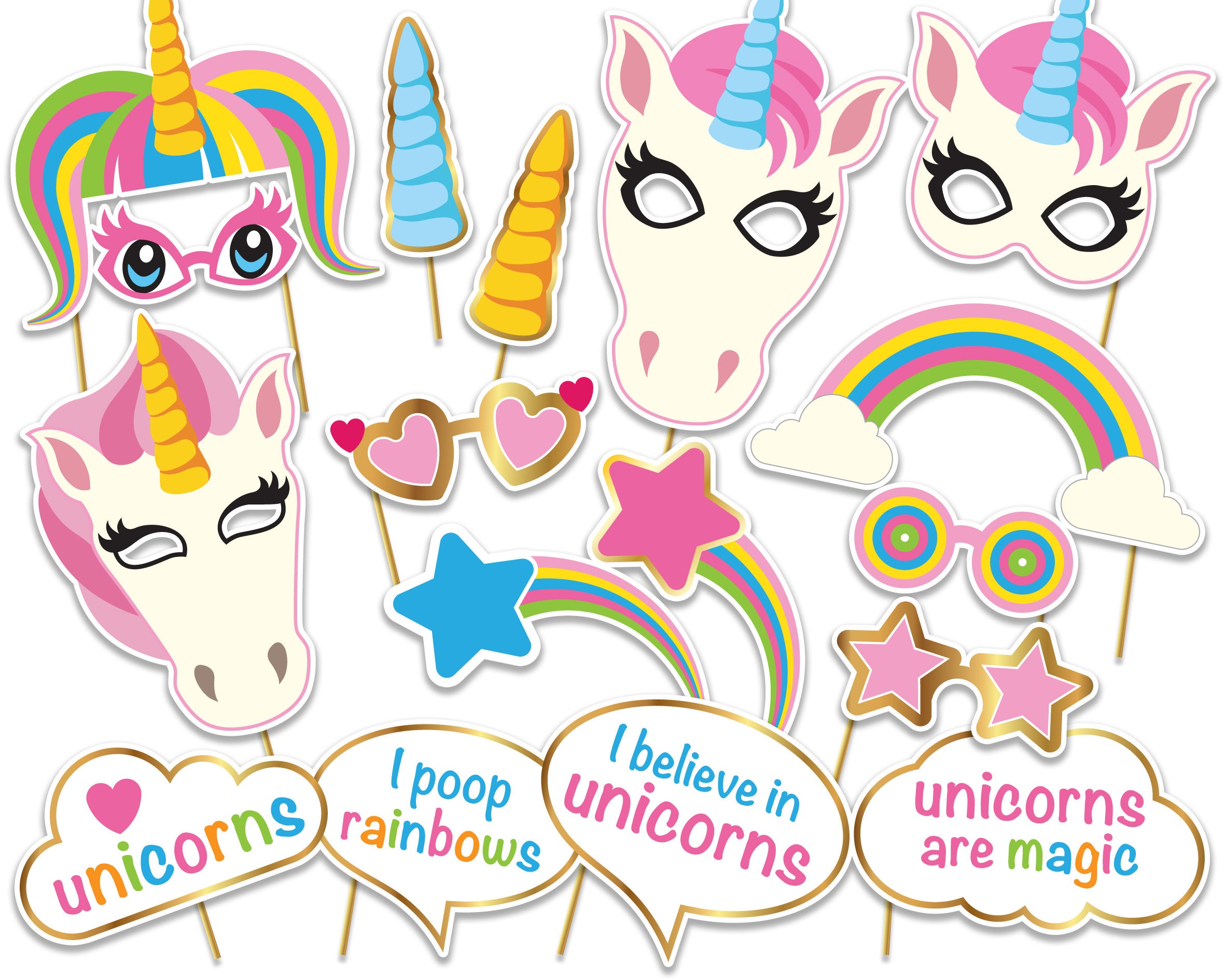 Unicorn Photo Booth Props