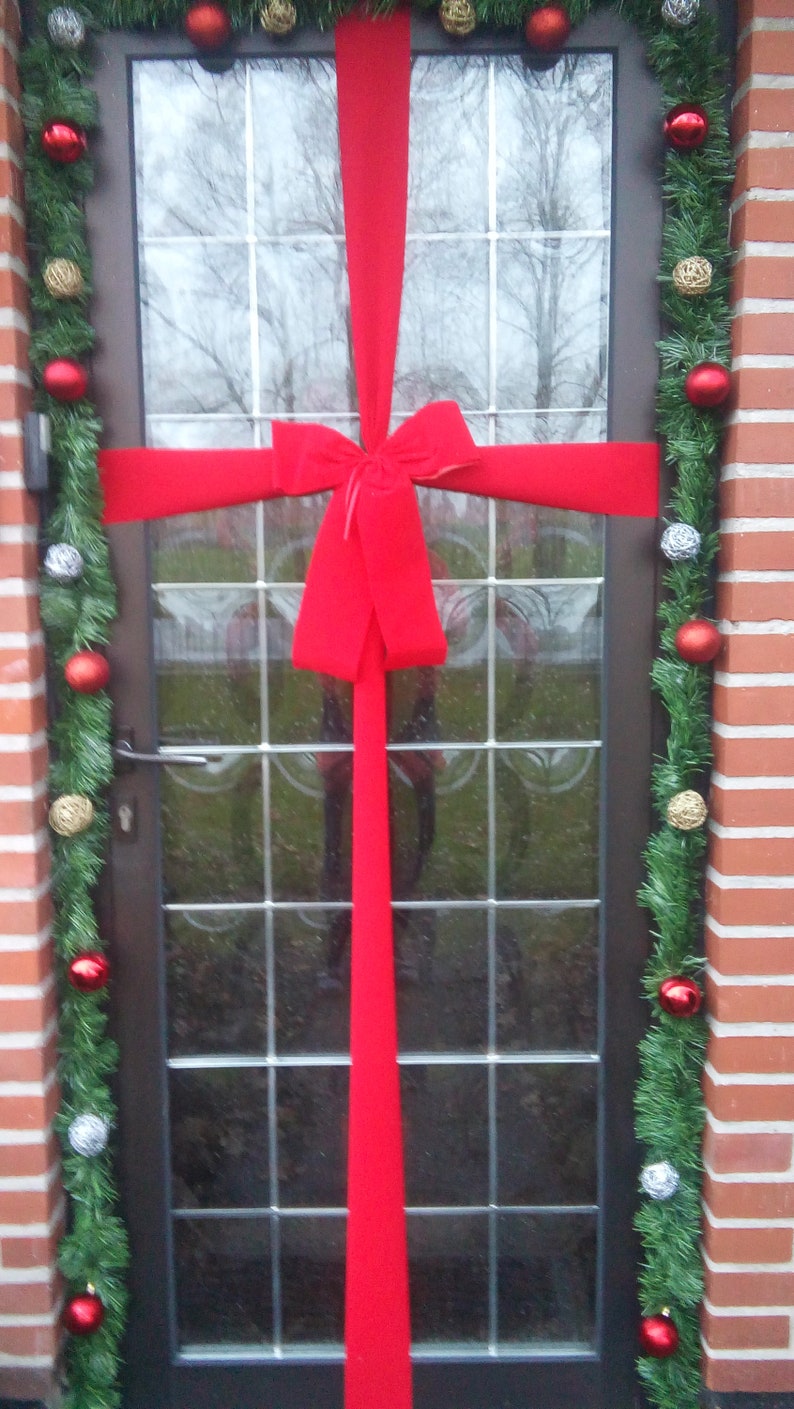 Red Bow With Ribbon for Front Door, Building Entry, Inauguration - Etsy