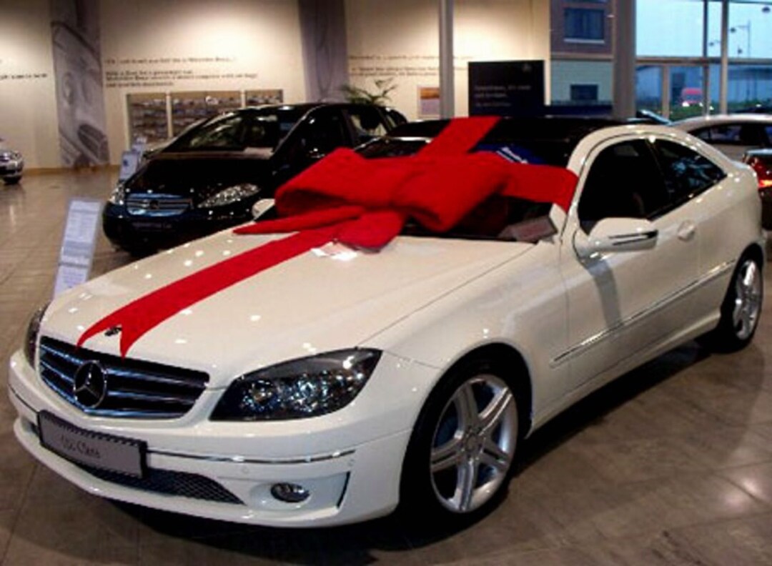 XXL Mega Car 1 Meter Car Gift Bow and 10 Meter Extra Ribbon, Giant Bow ...