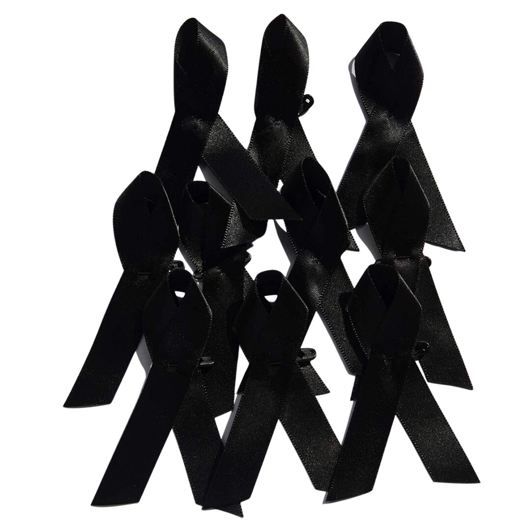 Pack of 10 Mourning Ribbons, Mourning Jewelry, Condolences, Badges ...