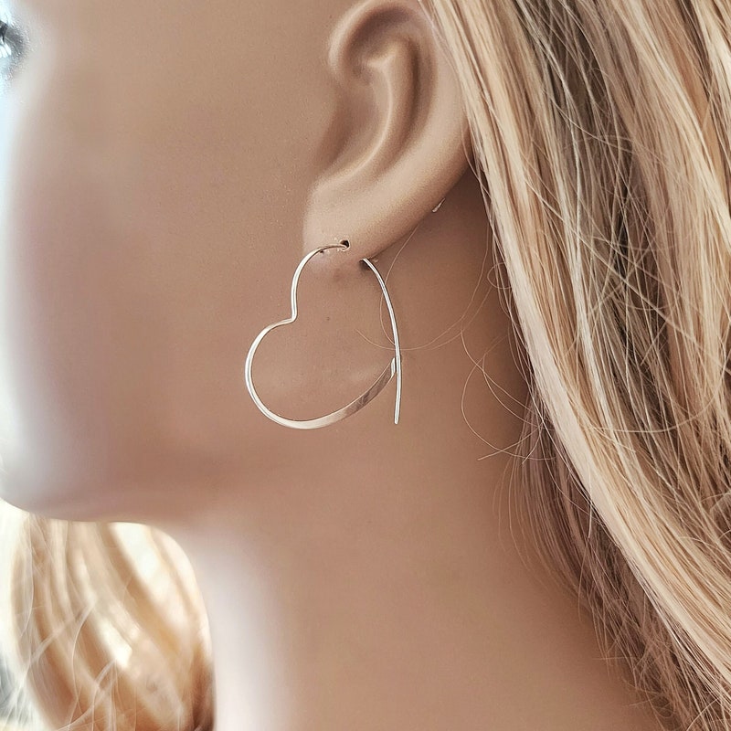 Open Heart Earrings - Etsy