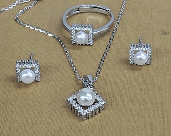 Silver Jewelry Set - Etsy