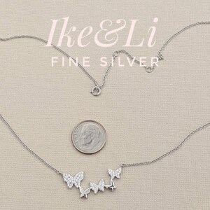 Multi Butterfly Necklace 925 Sterling Silver Cubic Zirconia / Fashion ...